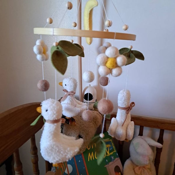 Baby Mobile, Goose, Mobile in the Crib, Mobile Goose, Mobile Flower ...