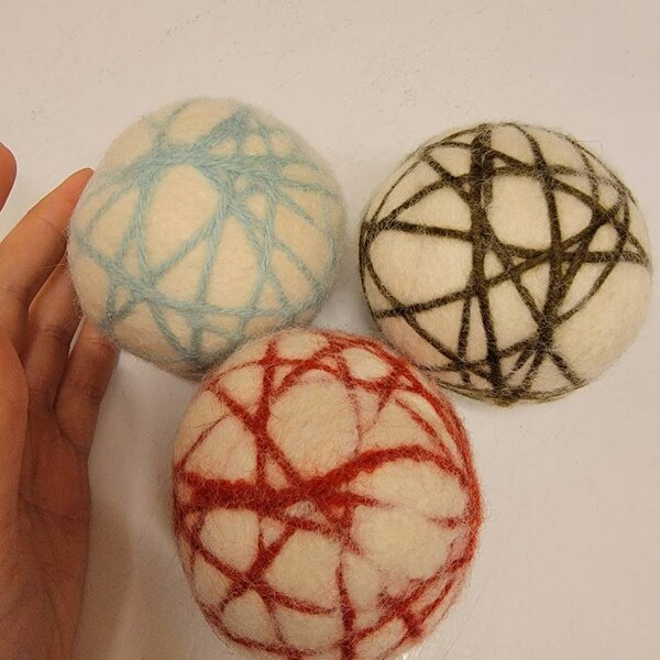 Premium XL Wool Dryer Ball - Extra Large Colorful Organic Laundry Ball ...