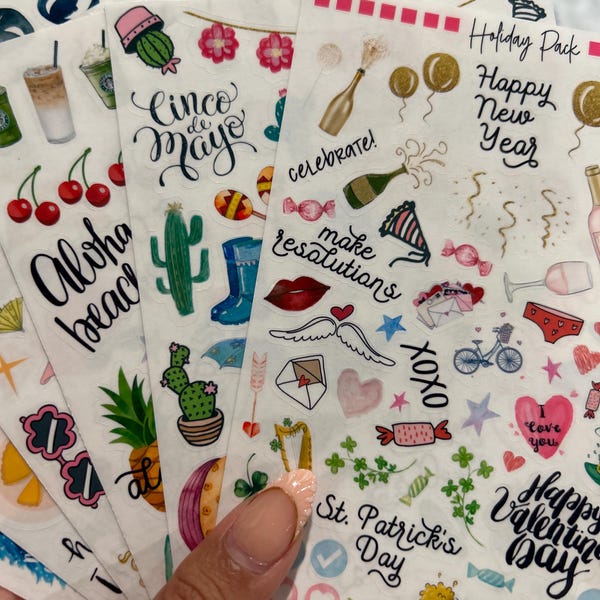 Variety Sticker Pack | Cute Sticker Pack, Mini Clear Stickers, Variety ...