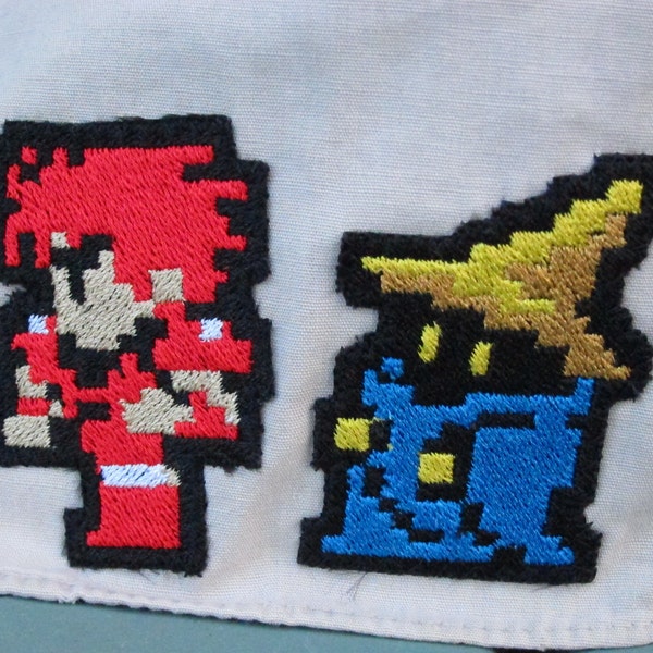 8 Bit Final Fantasy Black Mage Shiny Metallic Embroidery Iron on Patch ...