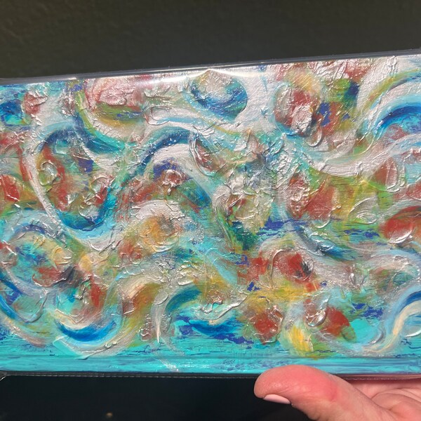 Hand Painted Notebook, Hard Front and Back Cover, Textured Abstract ...