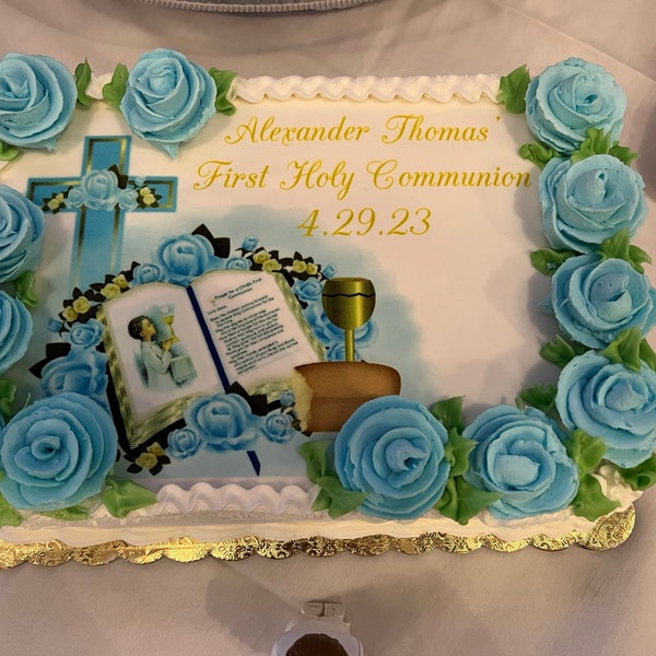 First Communion Edible Cake Topper Licensed - 1/4 Sheet - Etsy