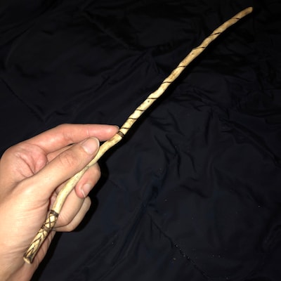 Custom Wood Burned Cottonwood Wand With Star Naturally Occurring One-of ...