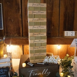 Custom Wedding Tumble Tower Blocks Wedding Guest Book Game - Etsy