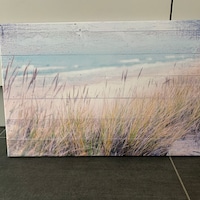 MEERWEH DUO Maritimes Bild auf Holz Leinwand Kunstdruck Meer Ostsee Nordsee Möwen Wanddeko ...