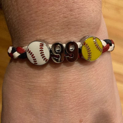 Customized Team Sports Bracelet, Adjustable, Baseball Bracelet, Soccer ...