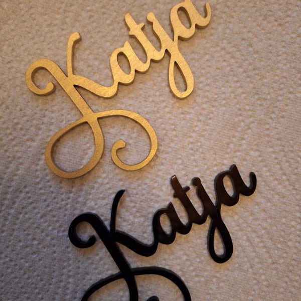 Laser Cut Wood Names Custom Laser Cut Name Signs Wedding Place Cards ...