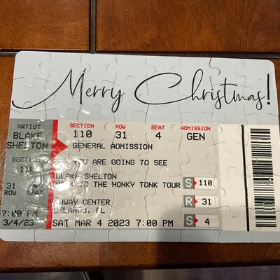 Concert Ticket Reveal Puzzle Concert Ticket-concert Ticket - Etsy