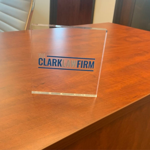Personalized Business Company Logo Desk Display Printed Acrylic Glass ...