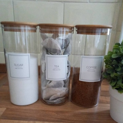 Cream Tea Coffee Sugar Labels Bundle, Waterproof & Oil Resistant ...