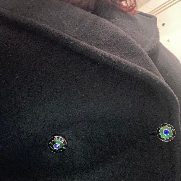 Luxury Black Colour Rhinestone Fancy Large Shank Buttons 11/18/23/25mm ...