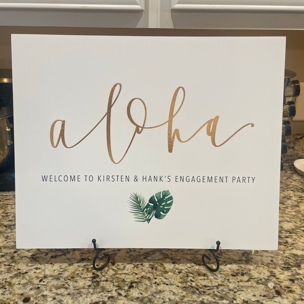 TROPICAL | ALOHA WELCOME Party Sign| Tropical Shower | Hawaiian Party ...