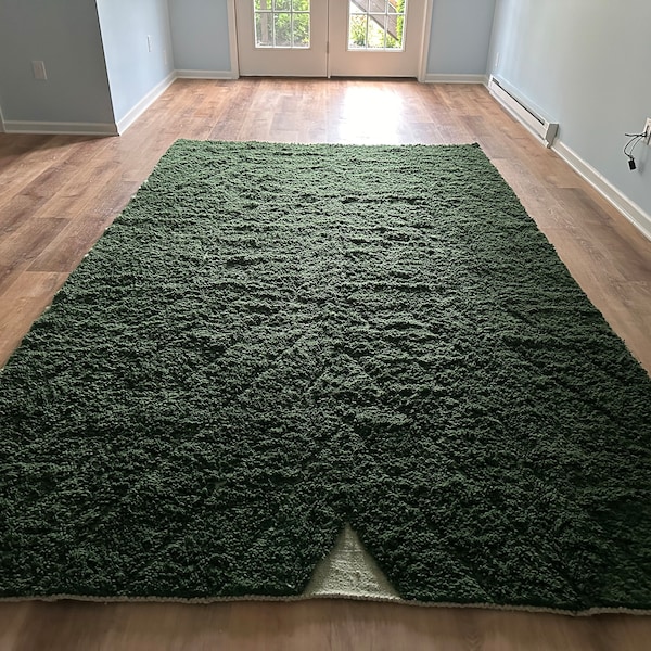 Moroccan Green Rug - Handmade Berber Rug - Custom Area Rug - Beni ...