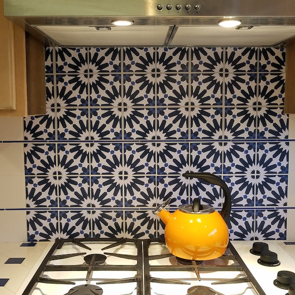 Floor Tile Stickers Vinyl Decal WATERPROOF REMOVABLE for Kitchen Bath ...