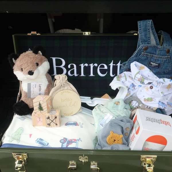 Personalized Baby Keepsake Trunk Large Storage Gift for Newborn Nursery ...