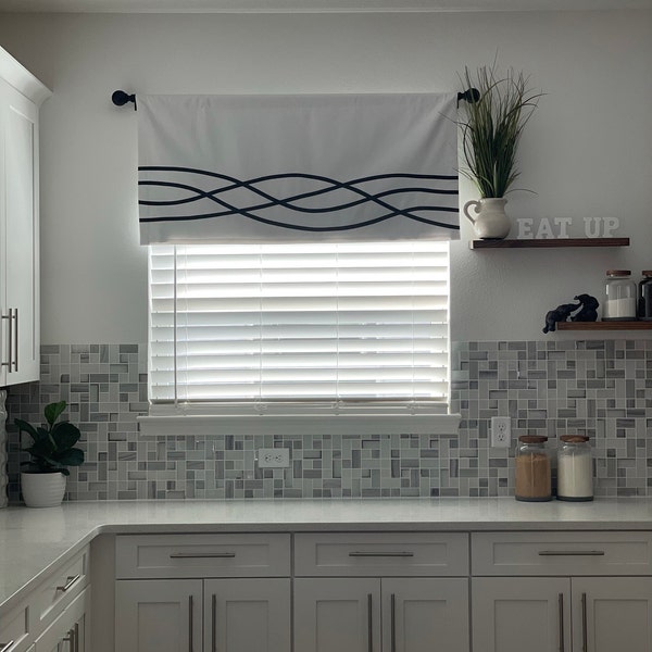 Brown Beige Neutral Minimal Valance Curtain, Contemporary Light Brown ...