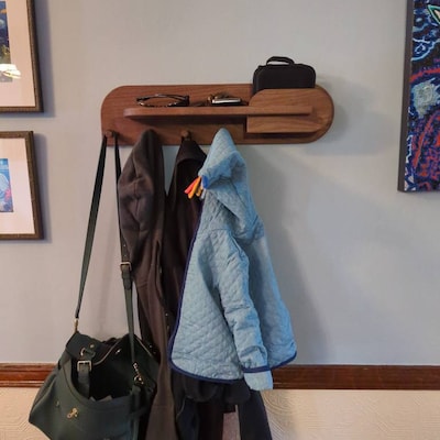 Large Entryway Organization, Key Holder, Wall Mount Coat Rack With ...