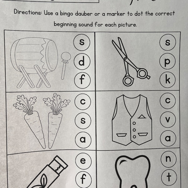 10 Printable Beginning Sounds Worksheets | Preschool-1st Grade Phonics ...