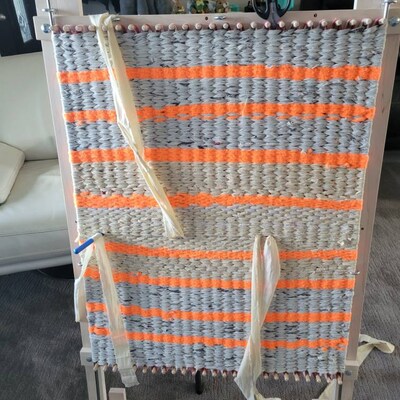 Adjustable Twining Loom for Rag Rugs, Place Mats and Potholders. Maple ...