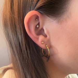 Golden Rook Piercing Surgical Steel Curved Barbel Cz..16g..8mme08g - Etsy