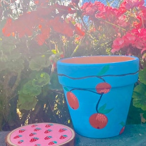 Hand Painted Blueberries Plant Pot - Etsy