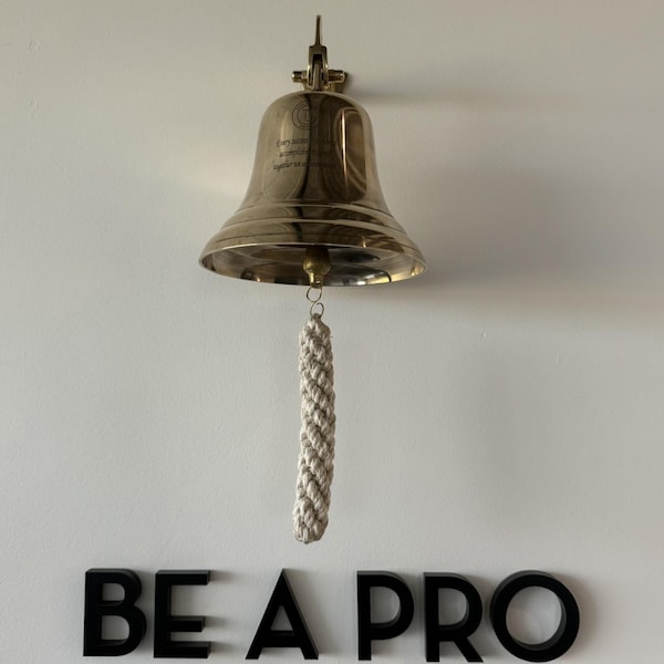 Personalized Brass Bell, Engraved School Wall Hanging Bell Indoor ...
