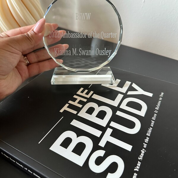 Custom Best Man Award Round Custom Crystal Trophy, Father's Day Gift ...