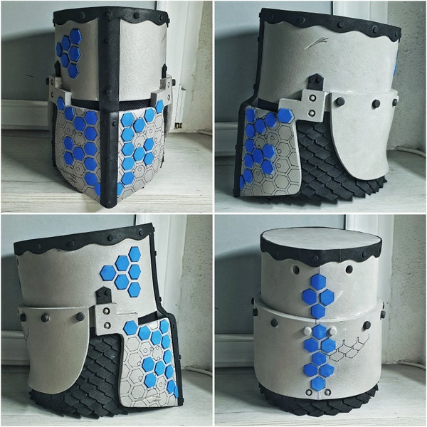 DIY Great Helmet Eva Foam Crusader Medieval Template Pattern Blueprint ...