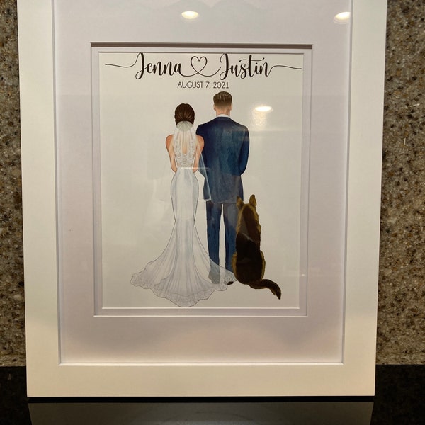Personalised Wedding Print With Dog, Wedding Print Pets, Wedding Poster ...