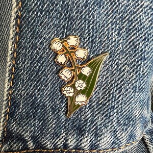 Lily of the Valley Flower Enamel Pin May Birth Flower for Floral Lover ...
