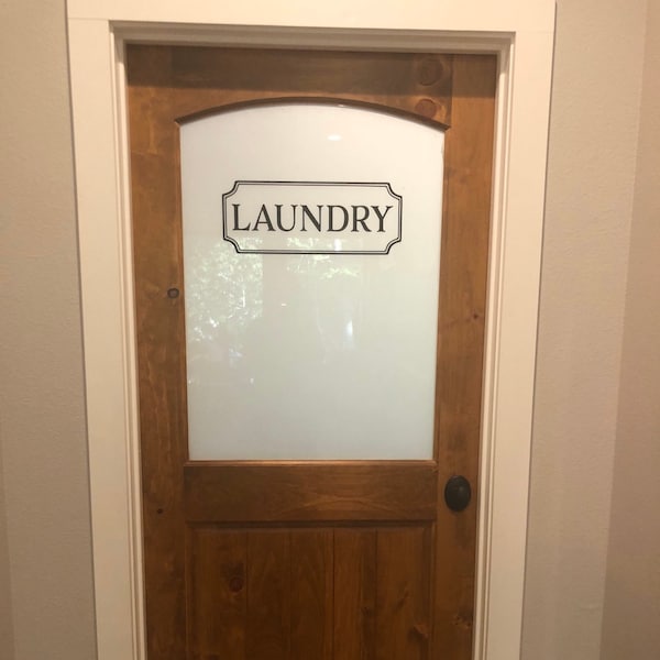 Laundry Vinyl Decal, Laundry Room Decal, Glass Door Decal, Vinyl ...