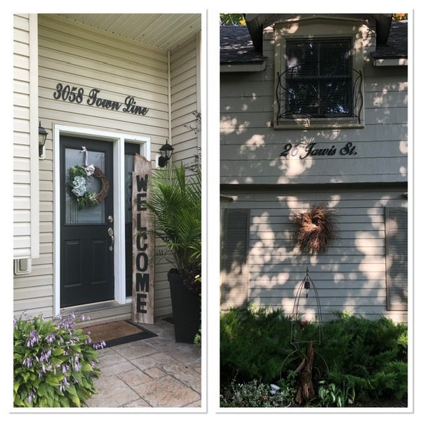 Script House Numbers & Street Sign, Cursive Home Address Sign - Etsy