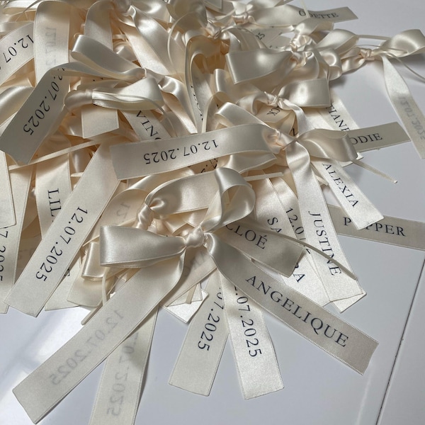 Personalized Wedding Chair Seating Ribbon, Personalized Satin Ribbon ...