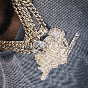 Two Link Chain Iced Out 15MM 18k Gold Plated Simulated Diamond | Etsy