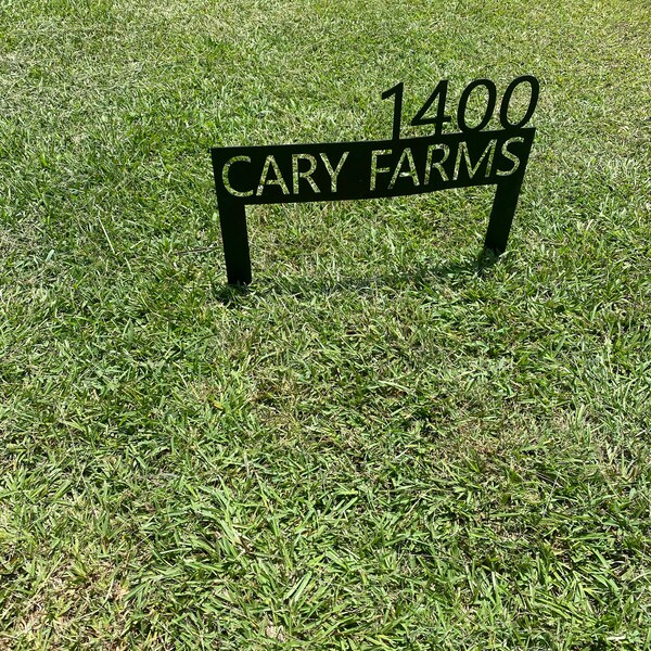 Lawn Address Monogram Metal Sign, Custom Address Sign, Address Sign ...