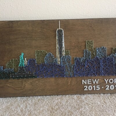 New York Art New York Skyline String Art Lower Manhattan Manhattan Art ...