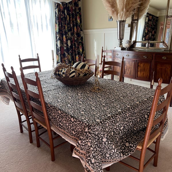 Mustard Floral 100% Cotton Round Table Cloth for Dining Table Kitchen ...