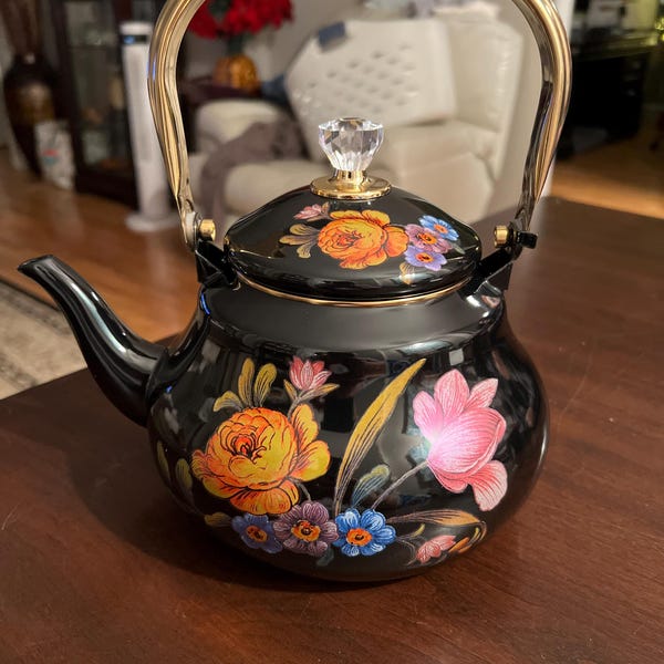 Floral Tea Kettle for Stove Top, Vintage Kettle, Tea Kettle, Kettle ...