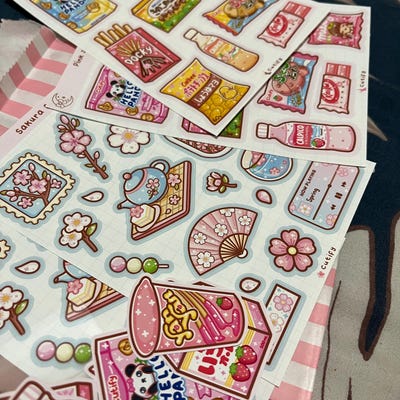 Japanese Snacks Sticker Sheet Cute, Asian Snacks, Kawaii, Japan ...