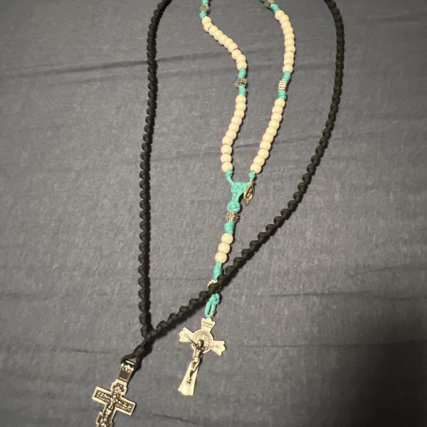 Miniature 9 Crusader Templar Red Cross Anglican Rosary. 6mm Stainless ...