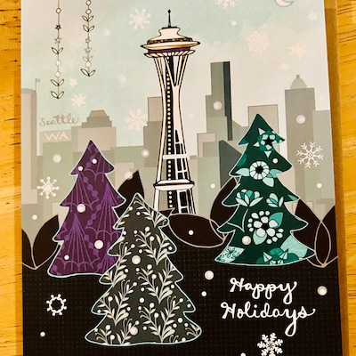 Seattle Holiday Cards BOXED SETS Greeting Card Seattle Washington Card ...