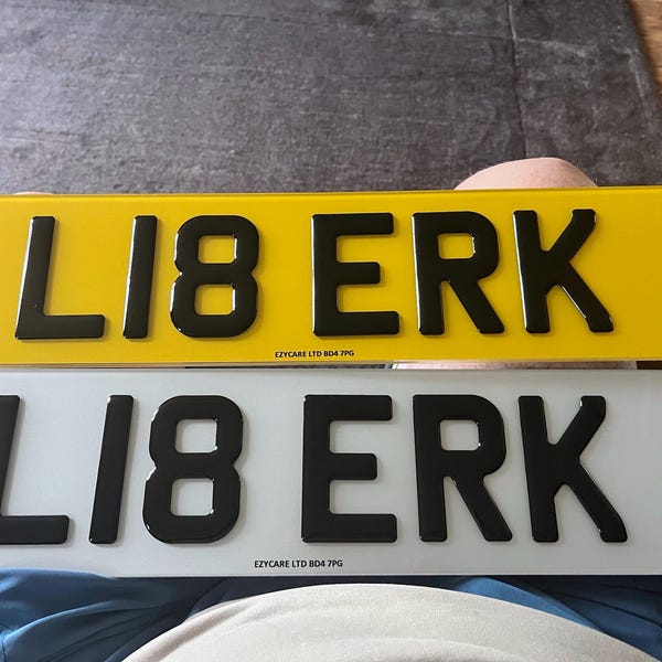 UK Road Legal 4D Car Registration Number Plates Mot (PREMIUM) DVLA ...