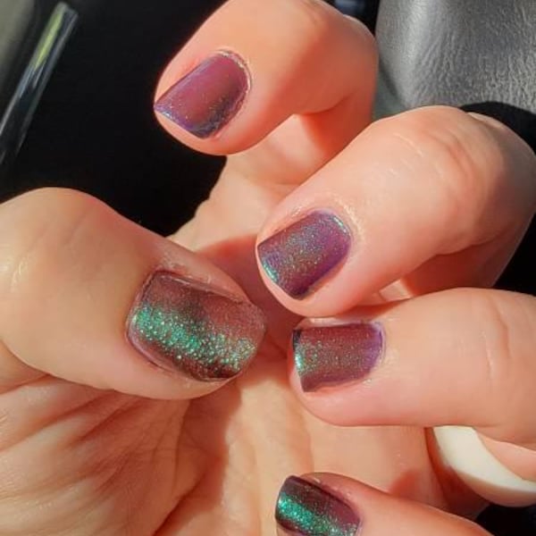 Malacea, Mahogany Brown Jelly Nail Polish: Teal Flakies, Indie Polish ...