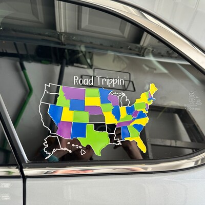 Mini USA Decal Map Tracker US Decal, Motorcycle Tracking Decal, Mini ...