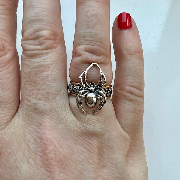 Silver Spider Ring, Gold Stacking Rings, Spider Ring Sterling Silver ...