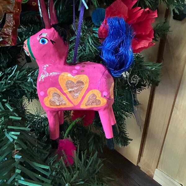 LARGE Mexican PINATA Ornaments, Mexican Christmas Ornament, Paper Mache ...