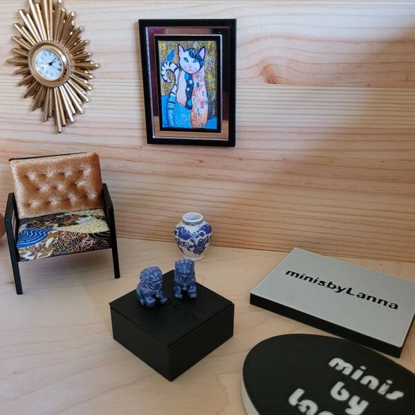 1:12 Dollhouse Roombox Diorama Recreation Room - Decorated and Remote ...