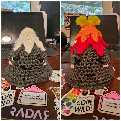 Reversible Volcano Amigurumi Crochet Pattern, Mountain,kawaii, Lava ...