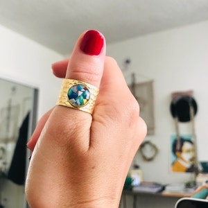 Recycled Ocean Plastic Hammered Statement Ring, Eco-friendly, Upcycled ...