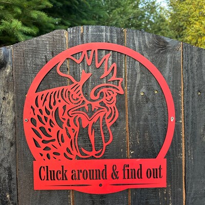 Custom Rooster Metal Chicken Sign - Etsy